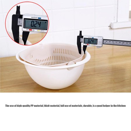Potable Kitchen Strainer Vegetables Fruit Double Drain Basket Bowl ...