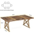 Tribesigns 71 in. Dining Table, Farmhouse 6ft Wooden Dining Room Table ...