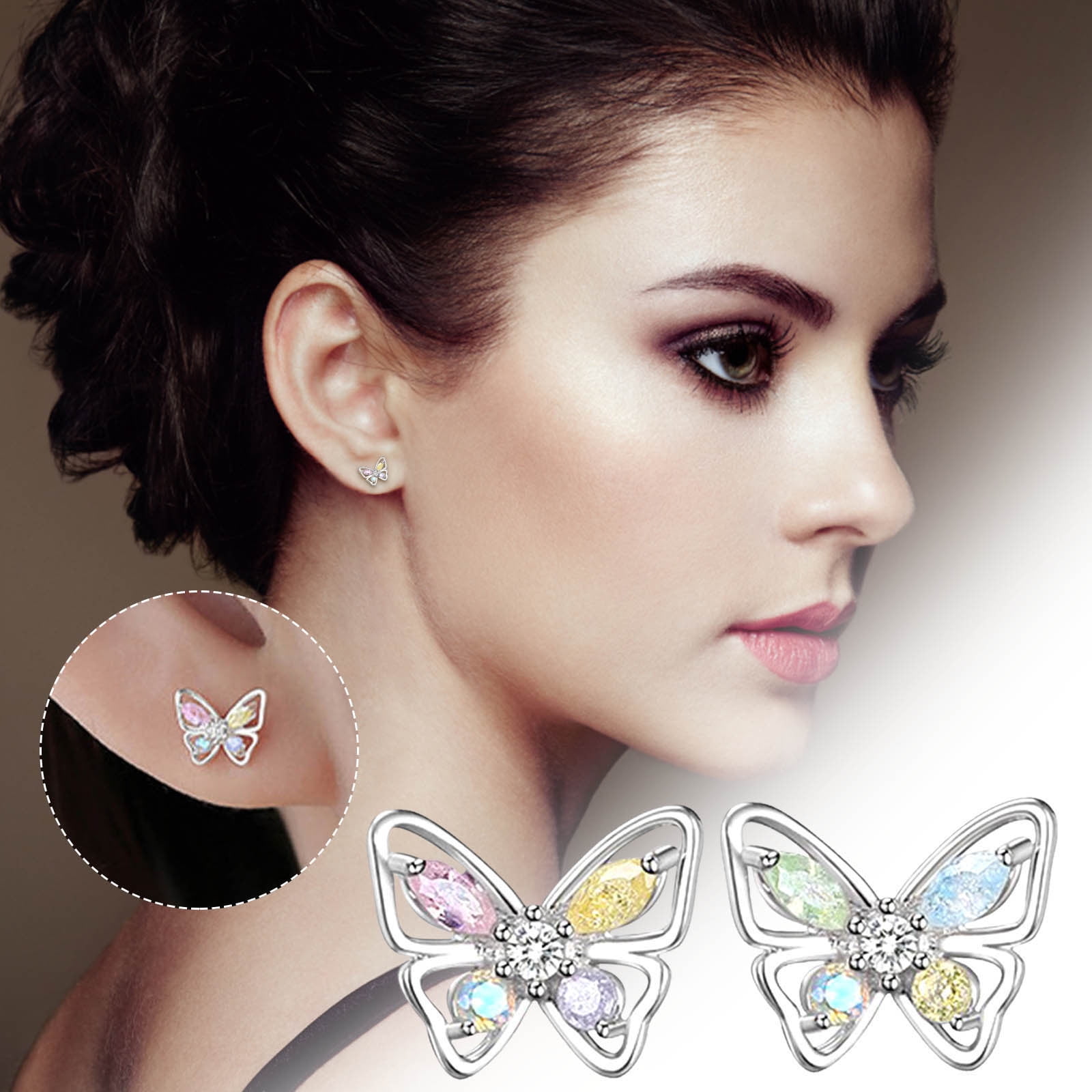 Click here for Openpig Butterfly Earrings For Women  Multicolored... prices