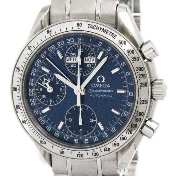 Pre-Owned OMEGA Speedmaster Triple Date Steel Automatic Watch 3523.80 ...