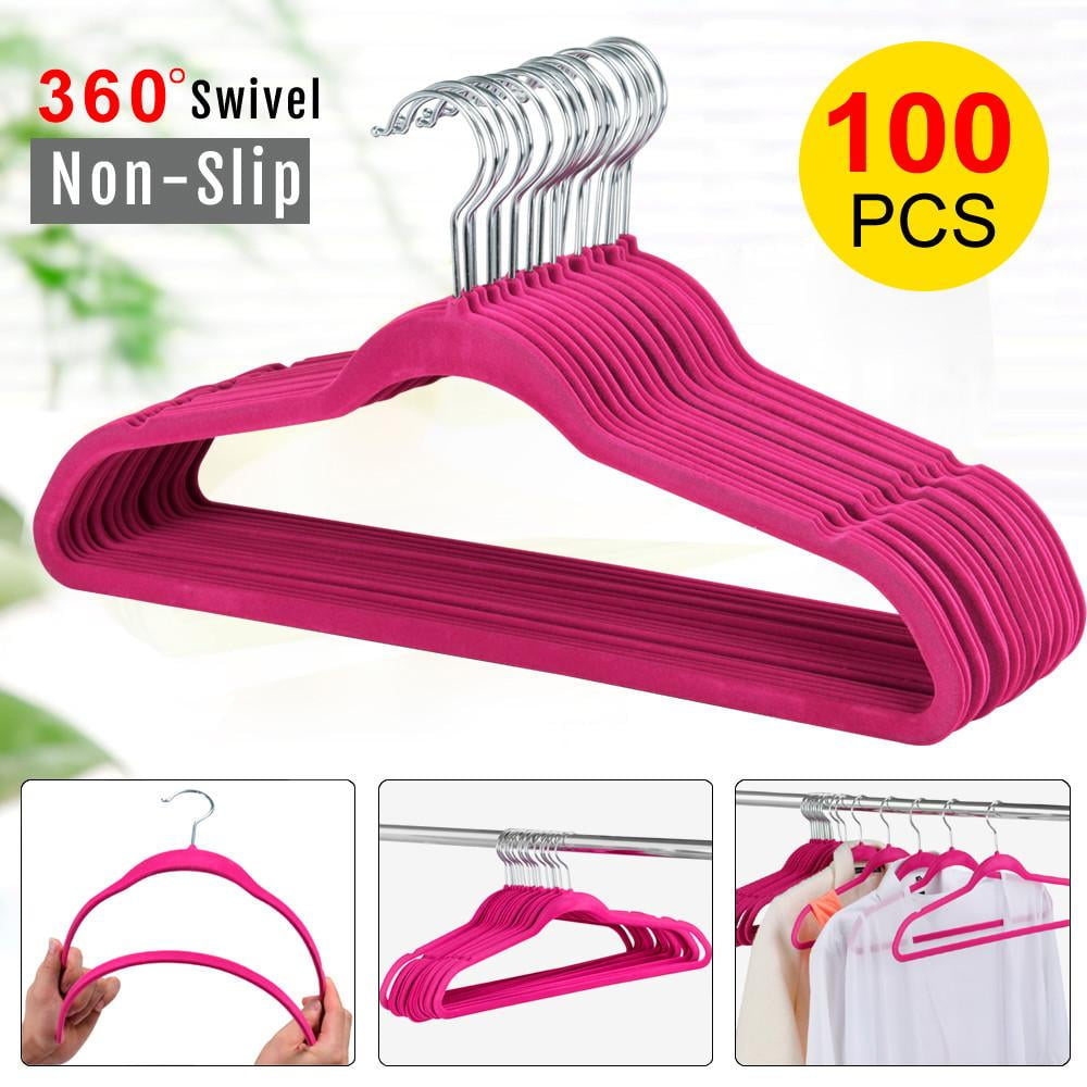 Yaheetech Thin Non-Slip Velvet Clothes Hanger, Pack of 100 - Walmart.com
