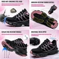CONIVISON Women's Lightweight Safety Shoes Steel Toe Anti-Smash Anti ...