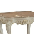 Wooden End Table With Marble Top Pearl White - Saltoro Sherpi - Walmart.com