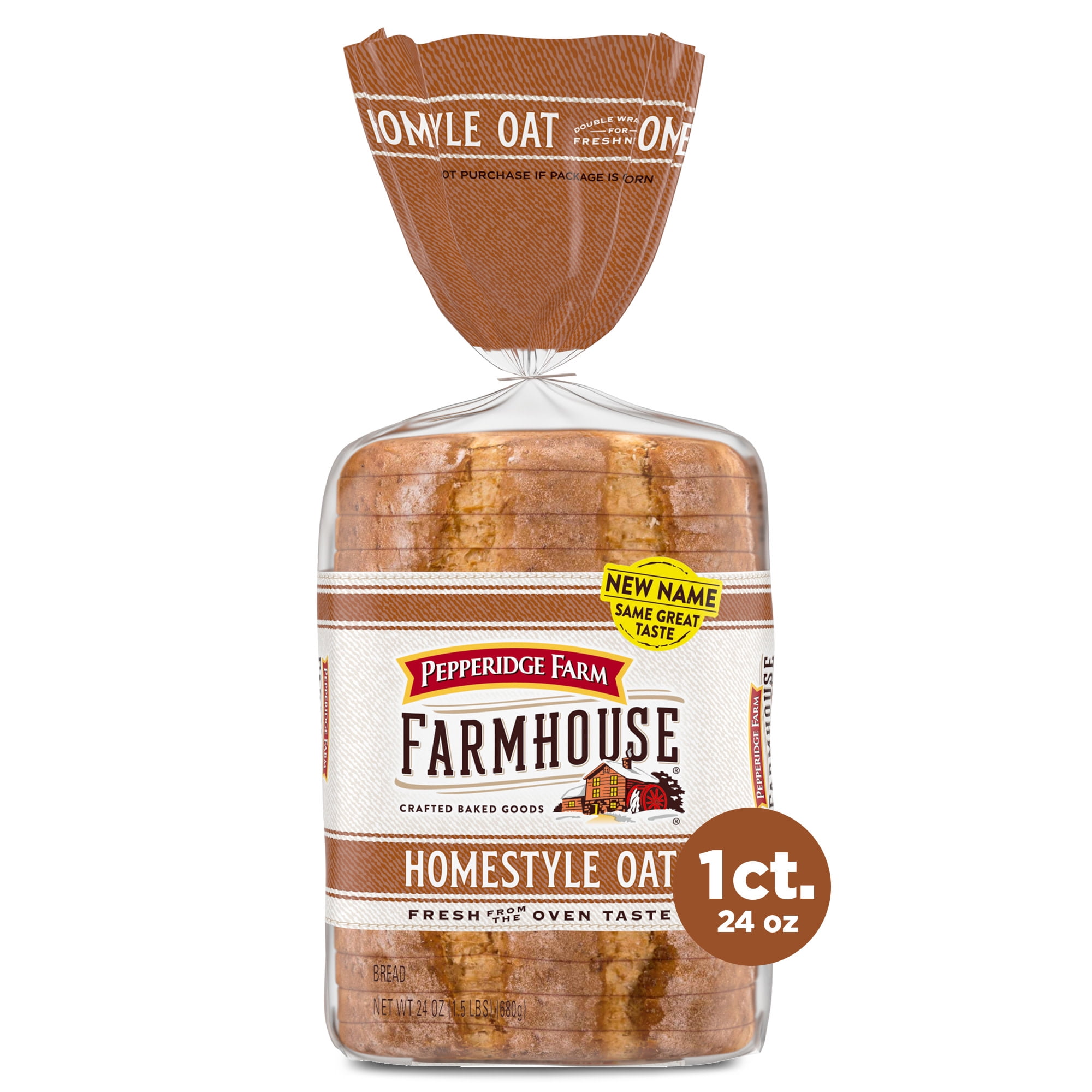 Pepperidge Farm Farmhouse Homestyle Oat Bread, 24 oz Loaf - Walmart.com