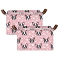 Boston Terrier Dog Heart Pattern Collapsible Storage Bin Open Home ...