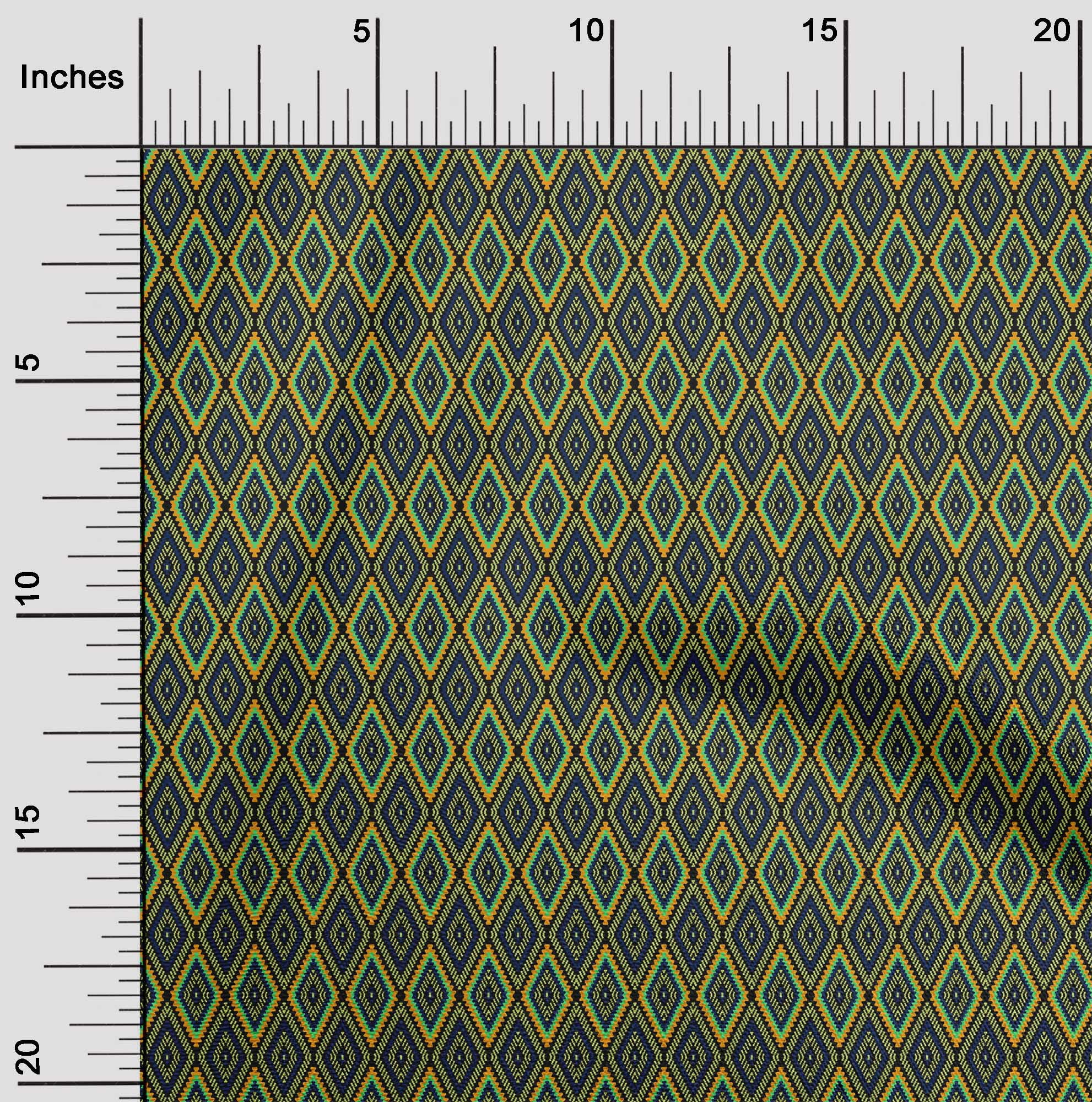 oneOone Cotton Flex Fabric Argyle Flame Stitch Print Fabric By The Yard ...