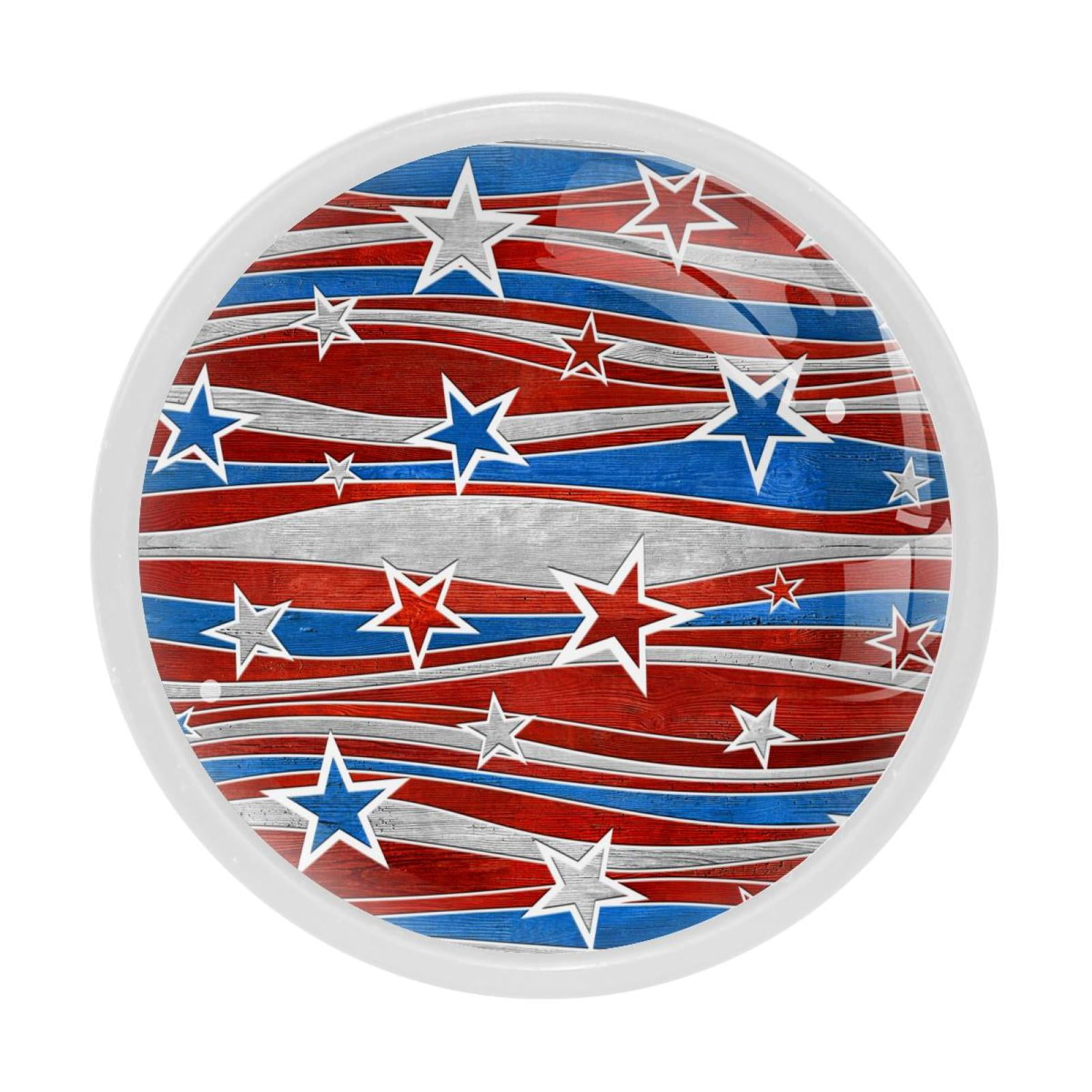 4 Pcs Red Blue Line Star Knobs for Kitchen Cabinet Cupboard Dresser ...