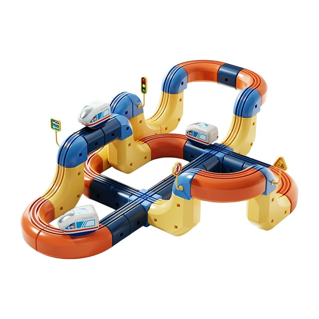 Flexible Motorized Train Track Set with 80 for 3D Layouts and ...