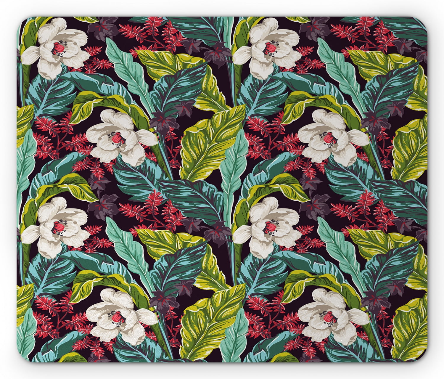 Plant Mouse Pad, Exotic Nature Depicting Image of a Drawing with ...