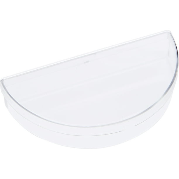 Pioneer Plastics Clear Semi-Circle Plastic Container, 4.3125" W x 2.125 ...