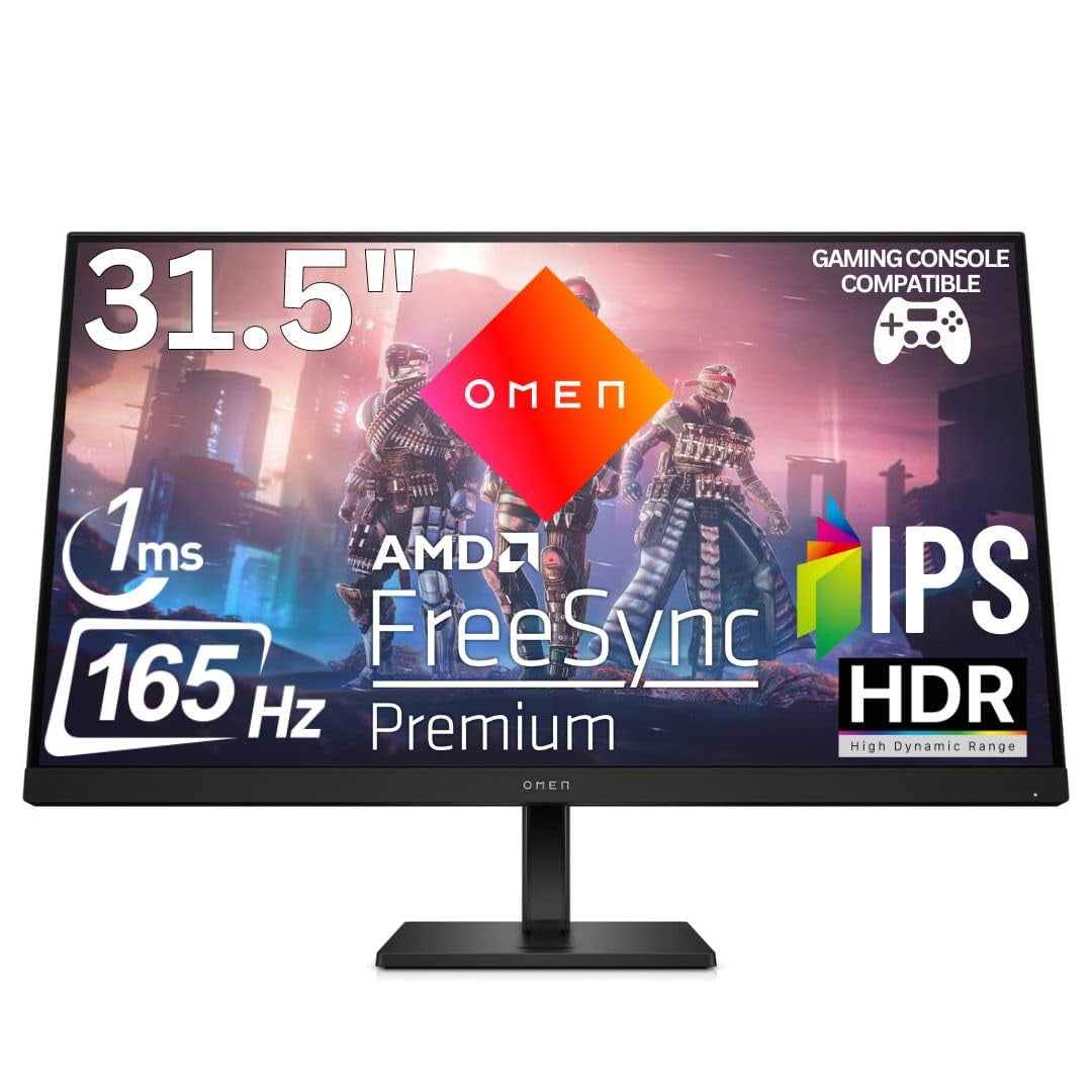 HP OMEN 32q 31.5-inch QHD 165Hz Gaming Monitor Pivot Rotation Height ...