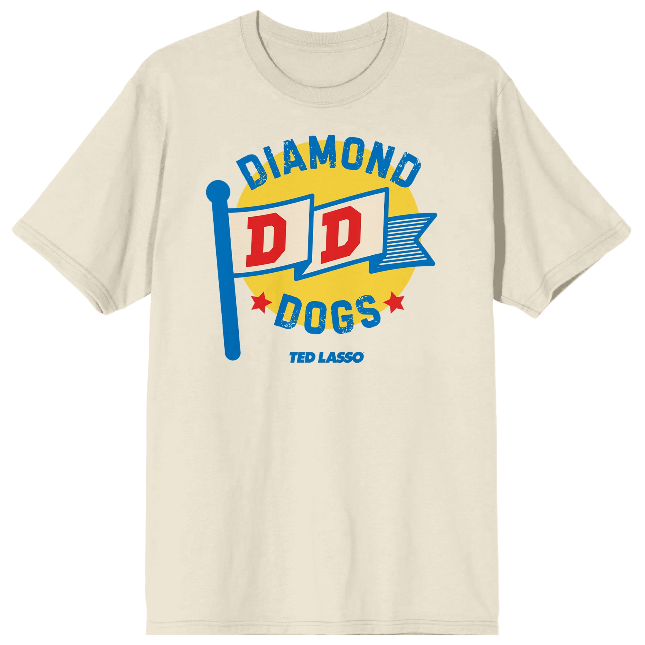 Ted Lasso Diamond Dogs Flag Men's Natural Graphic Tee-Large - Walmart.com