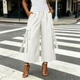 Bloomae Cargo Capri Pants for Women Hight Waisted Baggy Work Business ...