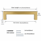 Goldenwarm 10 Pack Square Brass Pulls Cabinet Hardware Gold Drawer ...