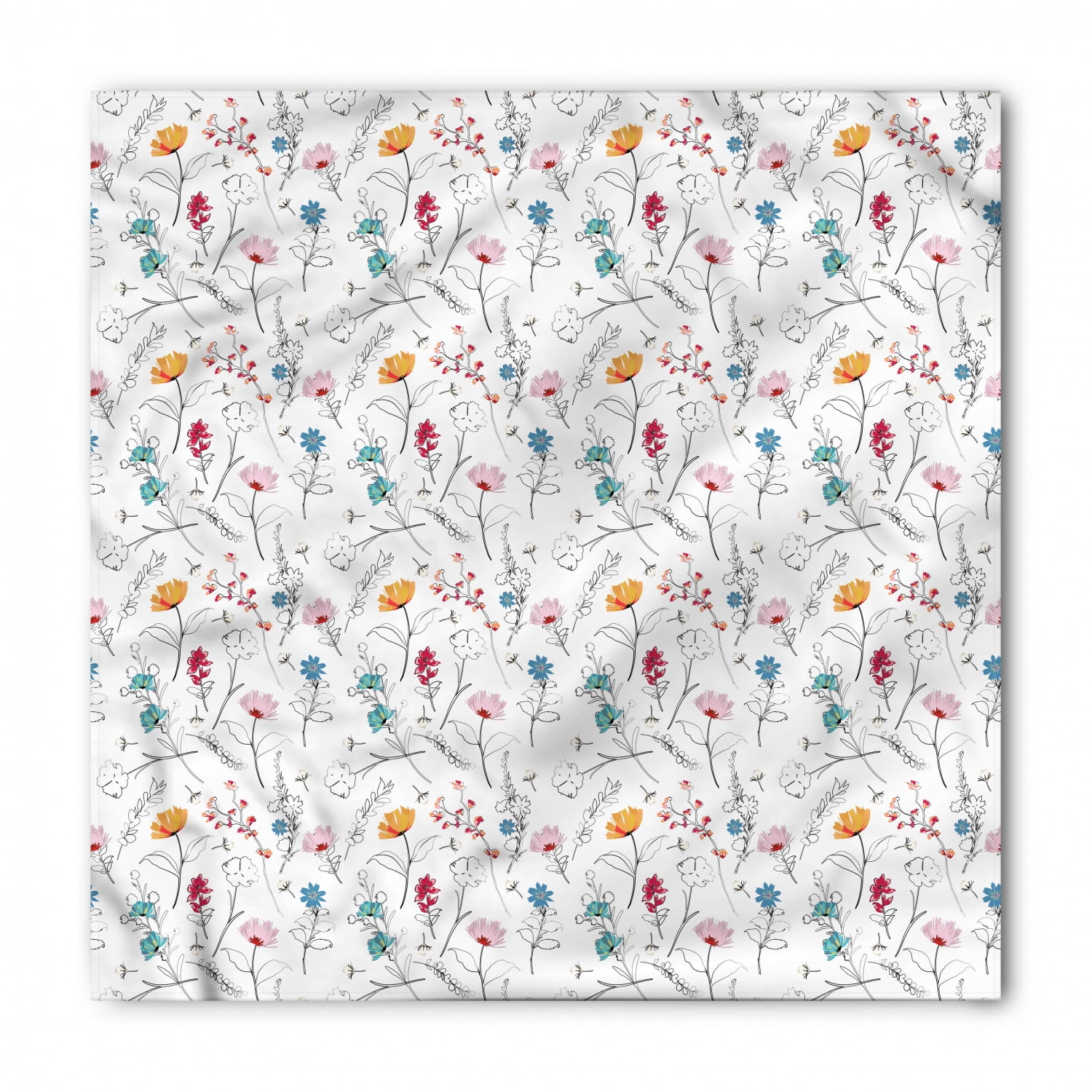 Botanical Bandana, Spring Delicate Flowers, Unisex Head and Neck Tie ...