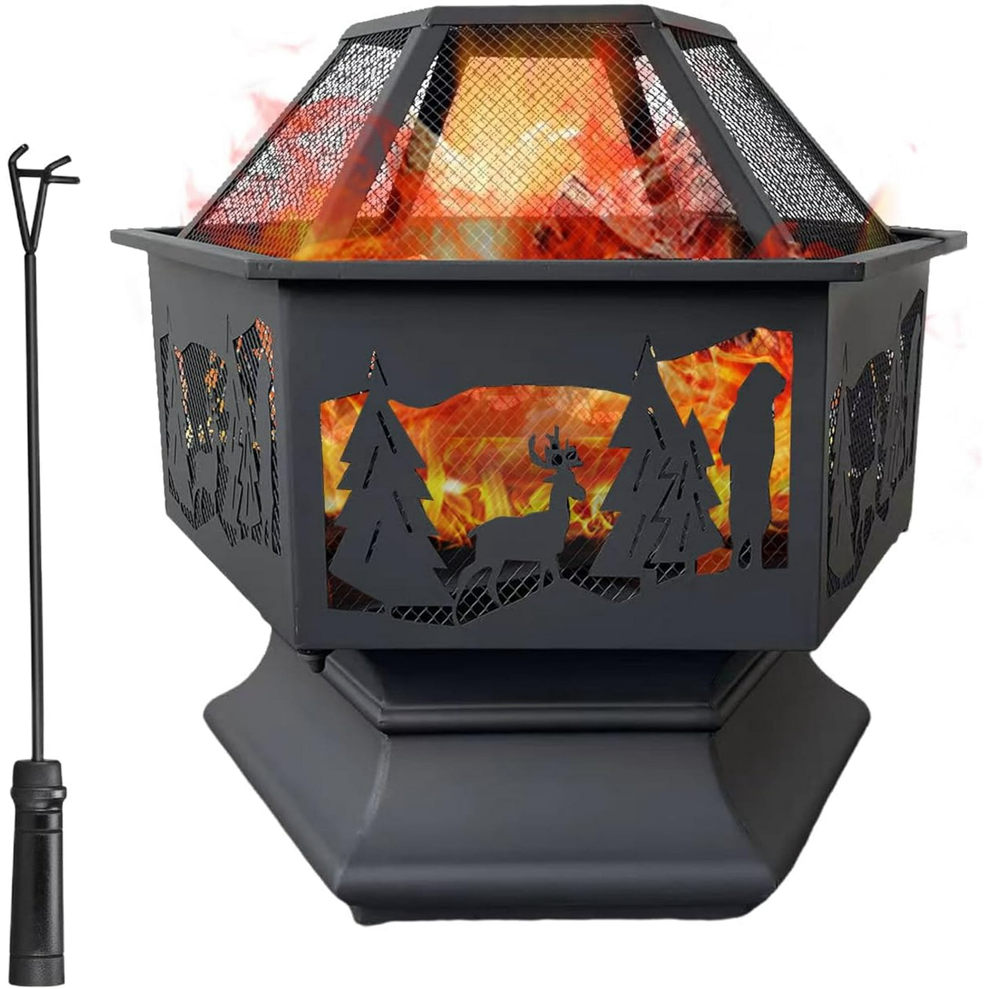 Click here for Yivke 24in Hex Shaped Firepit  Fire Pits For Outsi... prices