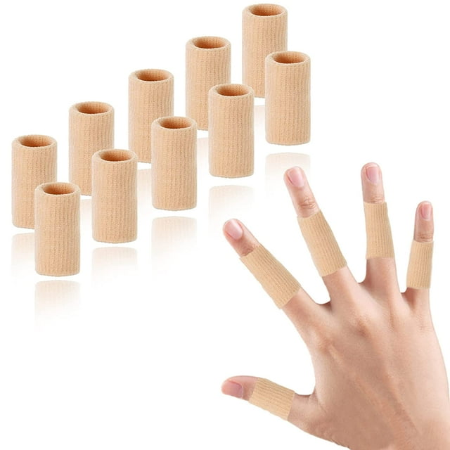 10Pcs Finger Compression Sleeves Support, Finger Sleeve Protectors Cots Thumb Brace for Trigger ...