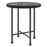 vidaXL Bistro Table Patio Table with Rattan Look Garden Outdoor Side ...