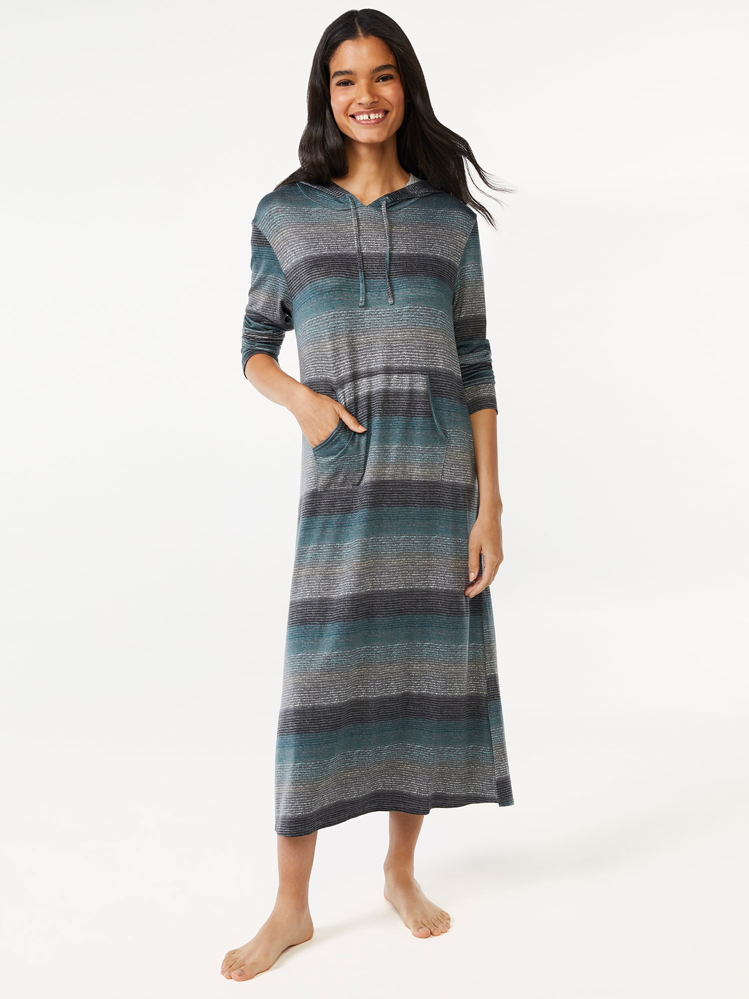 Joyspun Women’s Hooded Sleep Chemise, Sizes up to 3X - Walmart.com