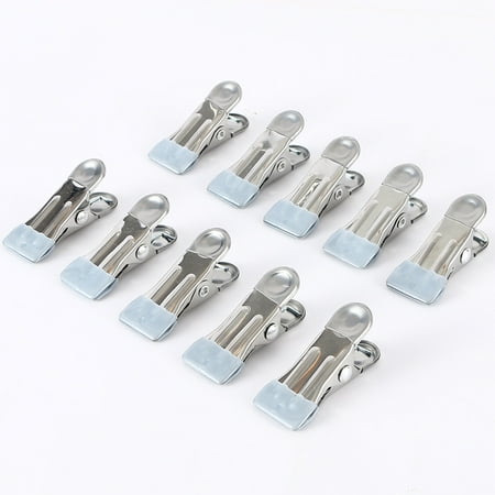 10 Pcs Stainless Steel Clothes Pins Sock Clips, Metal Clothespins ...