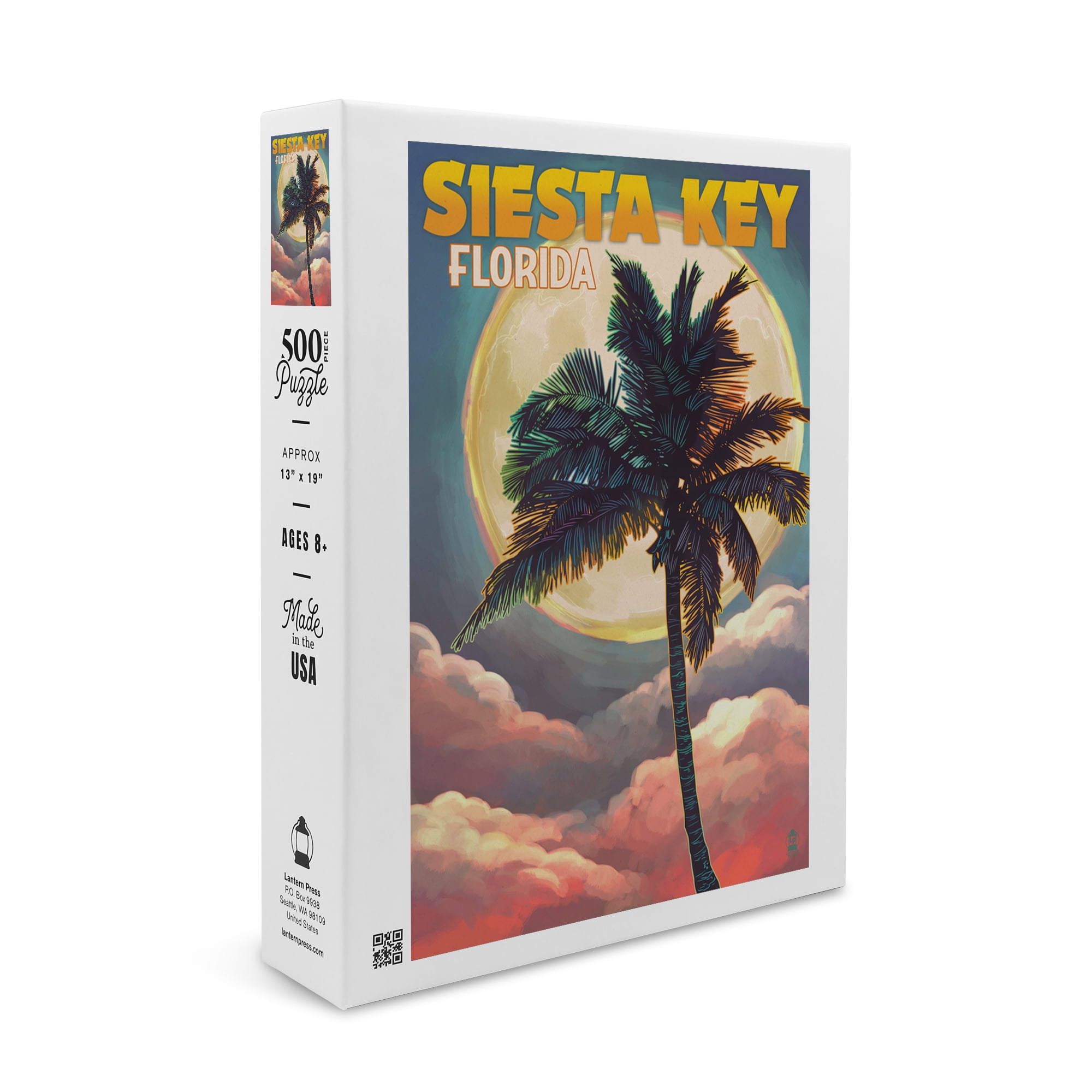 Siesta Key, Florida, Palm and Moon (19x27 inches, Premium 500 Piece ...