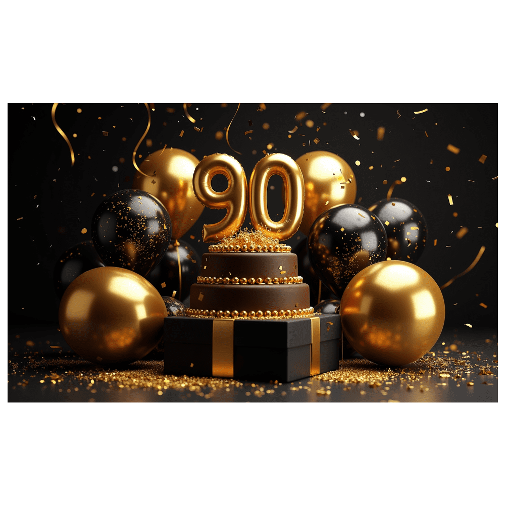 Click here for Yezdix Golden Themed 90th Birthday Backdrop Banner... prices