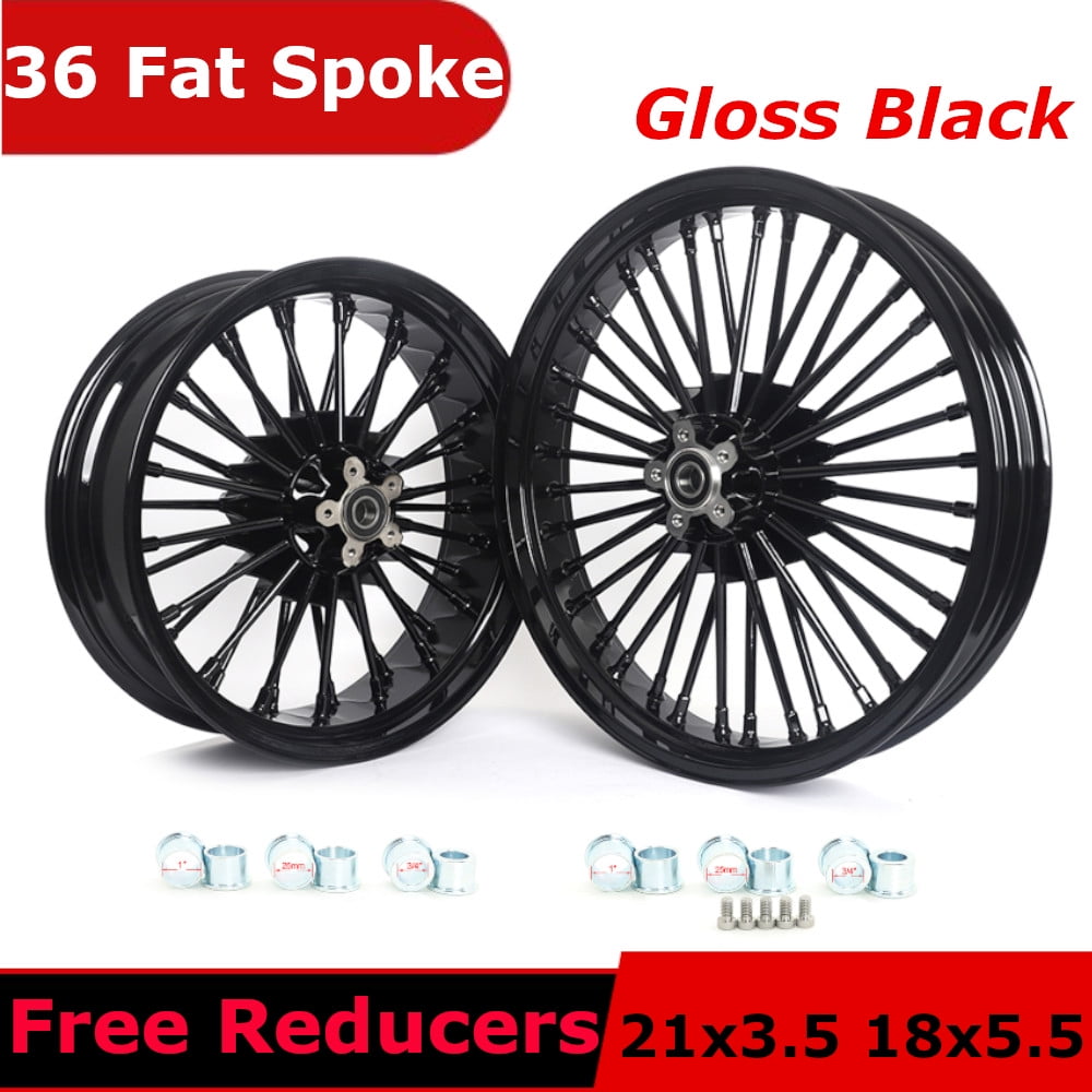 Fat Spoke Wheels Rims 21x3.5 18x5.5 for Harley Softail Fatboy FLSTF ...