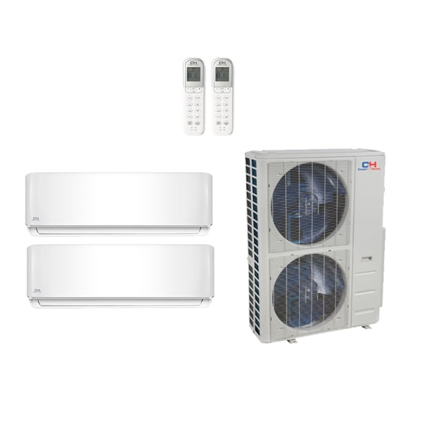 Cooper & Hunter 24,000 Btu 22 Seer 2-Zone Ductless Mini Split Heat Pump ...