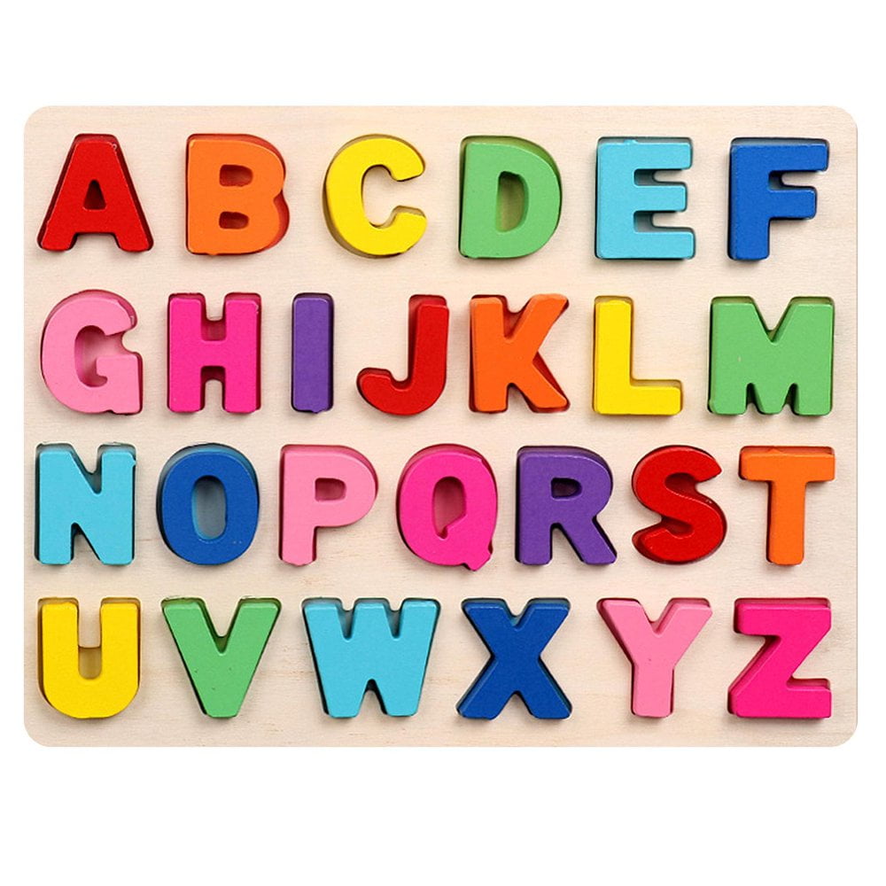 Children Wooden Alphabet Number Puzzles Kids ABC Letter Number Shape Puzzles Educational Learning Toys Gifts
