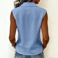 Aoochasliy Linen Cardigans for Women Sleeveless Tops Lapel Doll Collar ...