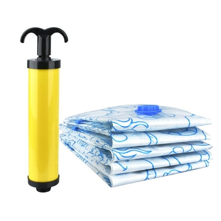 5PCS Vacuum Storage Bags Space Saving Compressed Bags w Hand Pump ...