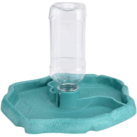 Reptile Water Dispenser, 2 in 1 Bowl Overfill Food Dispenser, Plastic ...
