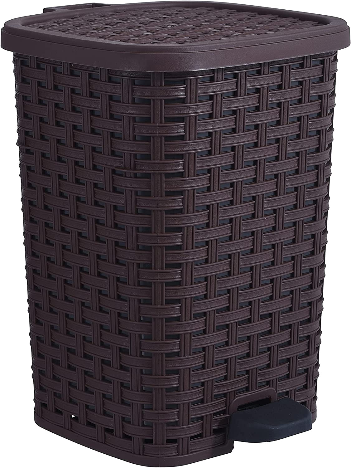 Superio Wicker Style Step-On Trash Can – 3 Gallon, Brown - Walmart.com
