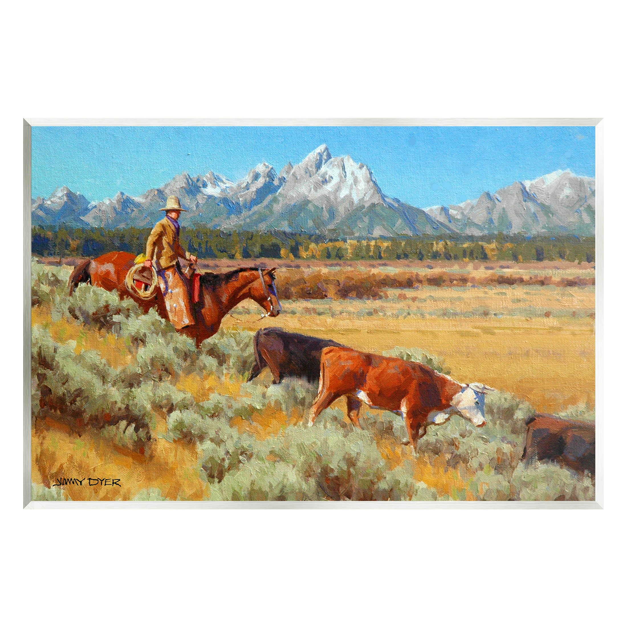 Western Ranch Horse Cattle Animals & Insects Painting Unframed Art ...