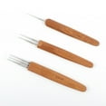 Dreadlock Crochet Needle Hook 3pc Set Bamboo Handle 0.4mm Single Double ...