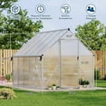 8x10ft Aluminum-Framed Polycarbonate Greenhouse with Roof Vent Gutter ...