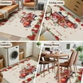 Area Rug for Living Room, Red Roses Valentine's Day Non-Slip Indoor ...