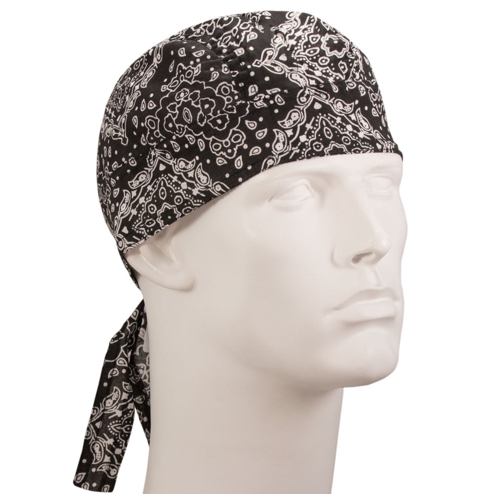 Black Square Paisley Doo Rag - Single Piece - Walmart.com