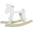 Qaba Wooden Rocking Horse: Sit Balance Rideable Toy for Toddlers 1-3 ...