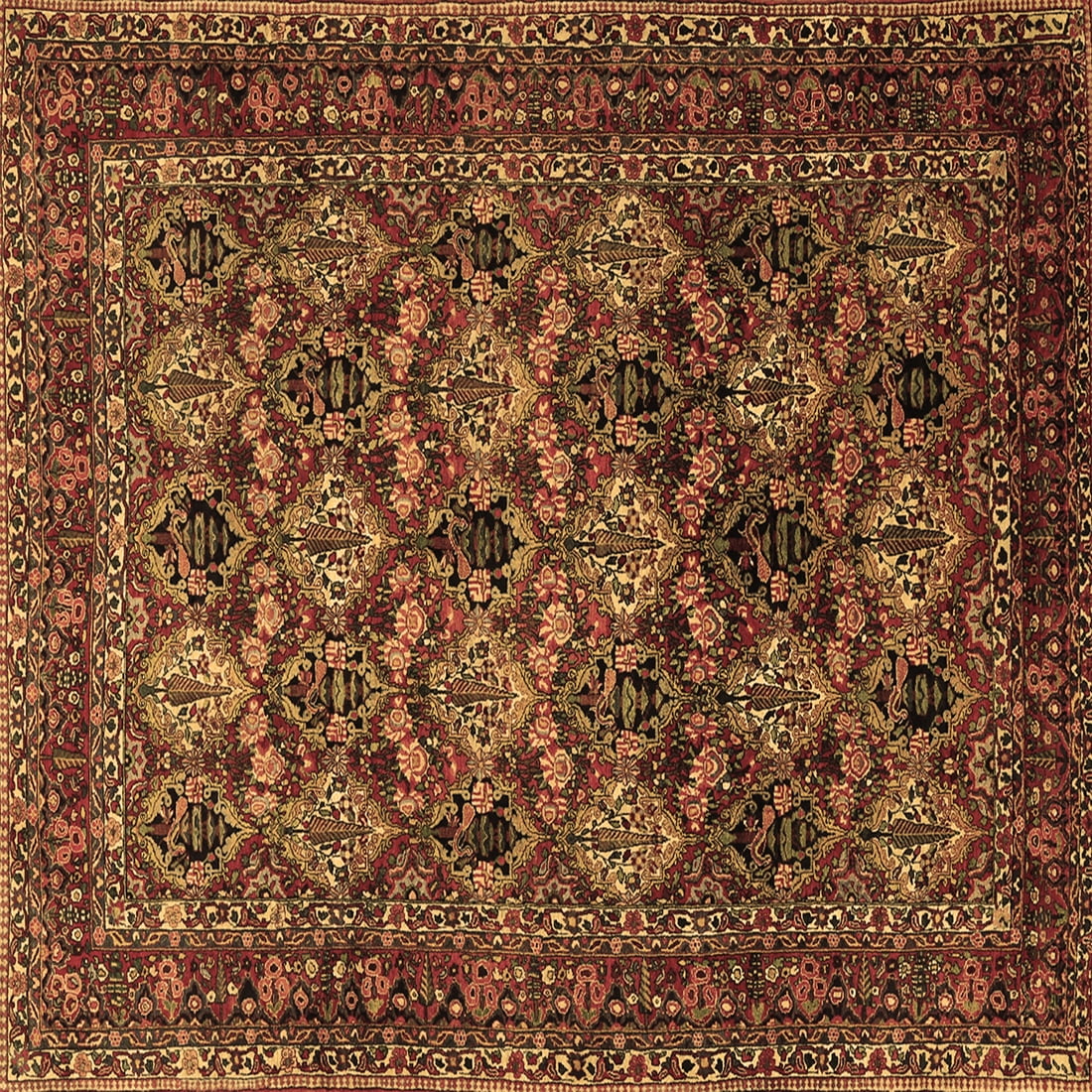 Ahgly Company Indoor Square Persian Brown Traditional Area Rugs, 6 ...