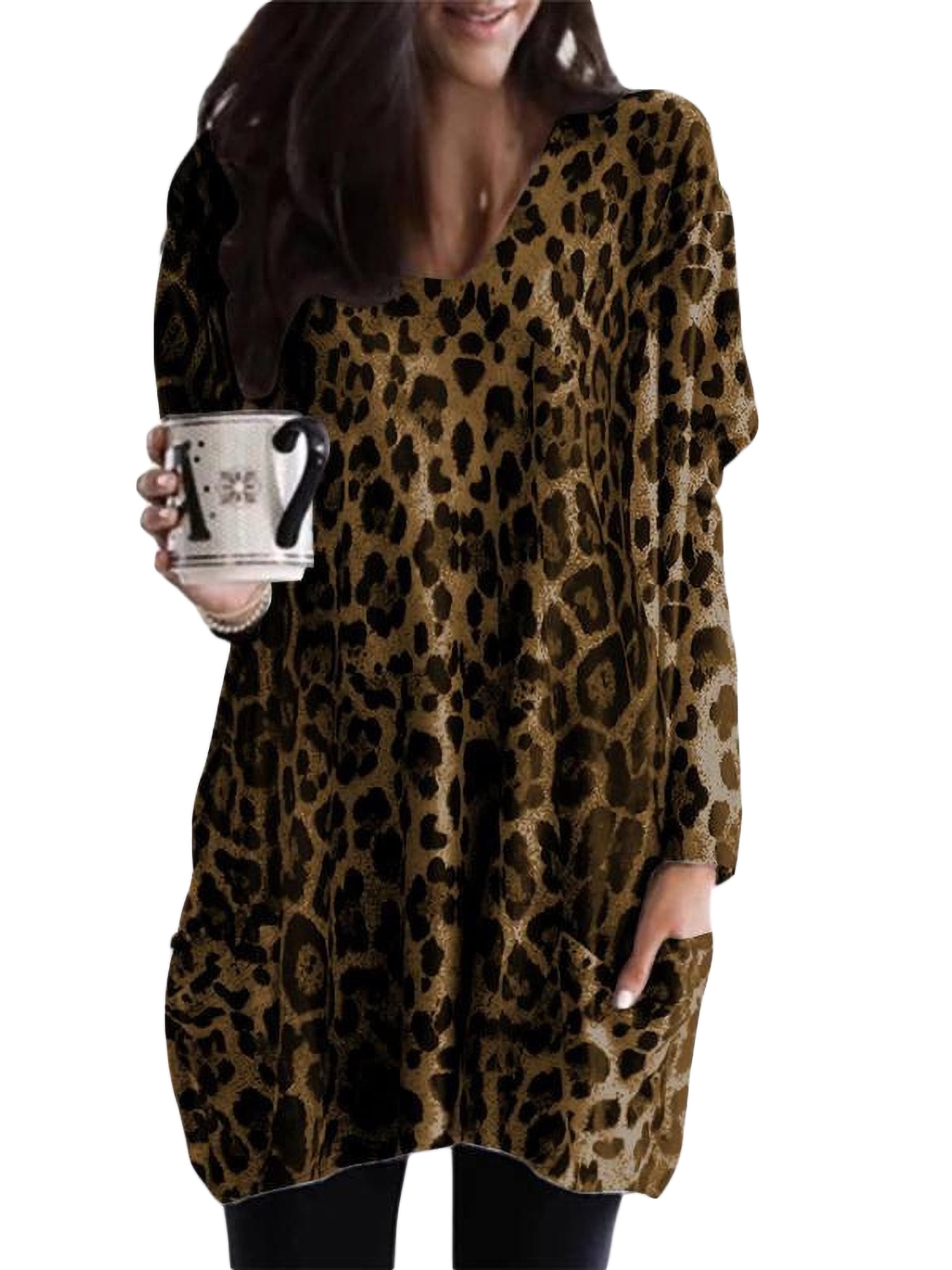 Casual Boyfriend Baggy Long Sleeve T-Shirt Blouse Tops For Women Ladies ...