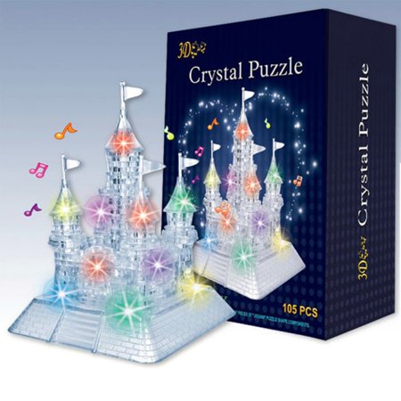 JANDEL 3D Crystal Musical Ice Castle Building Model Jigsaws Kit DIY Toy ...