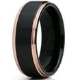 Metal Masters Mens Tungsten Carbide Black RoseTone Brushed Raised Center Wedding Band Engagement ...