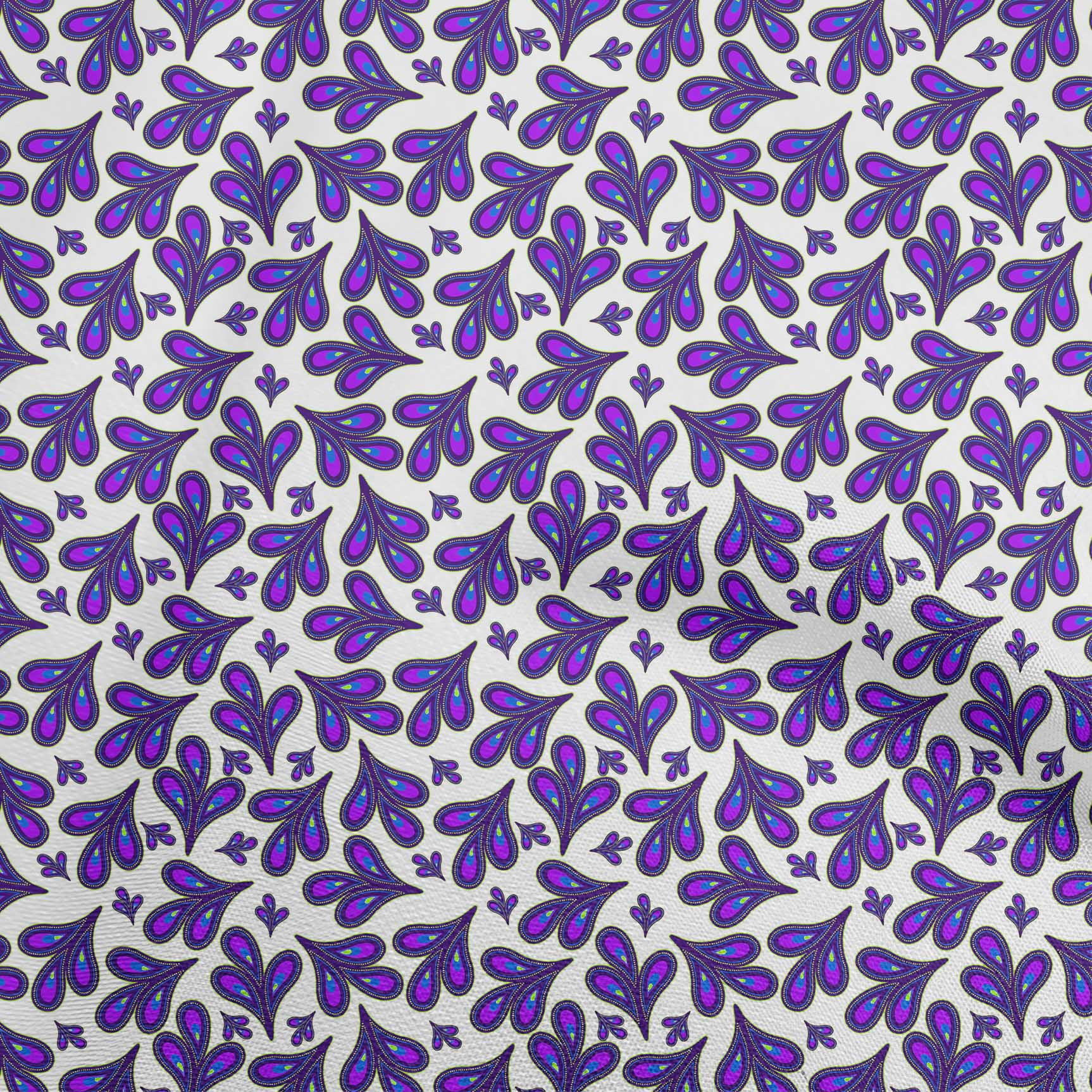 oneOone Cotton Flex Purple Fabric Asian Block Sewing Material Print ...