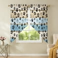 Brown Blue Wood Grain Sheer Curtains Swag Valances for Windows Dog Cat ...