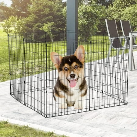36" Dog Pen Portable & Adjustable Shape 8 Panel Pet Playpen, Dog ...