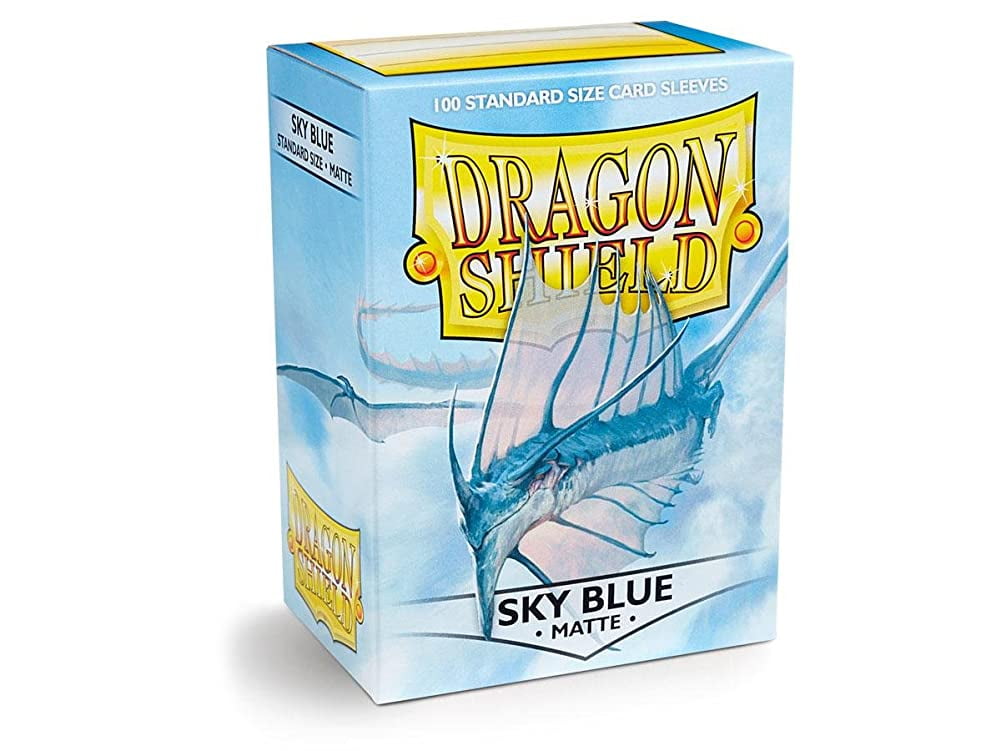 Dragon Shield Matte Sky Blue Standard Size Card Sleeves Display Box [10 ...