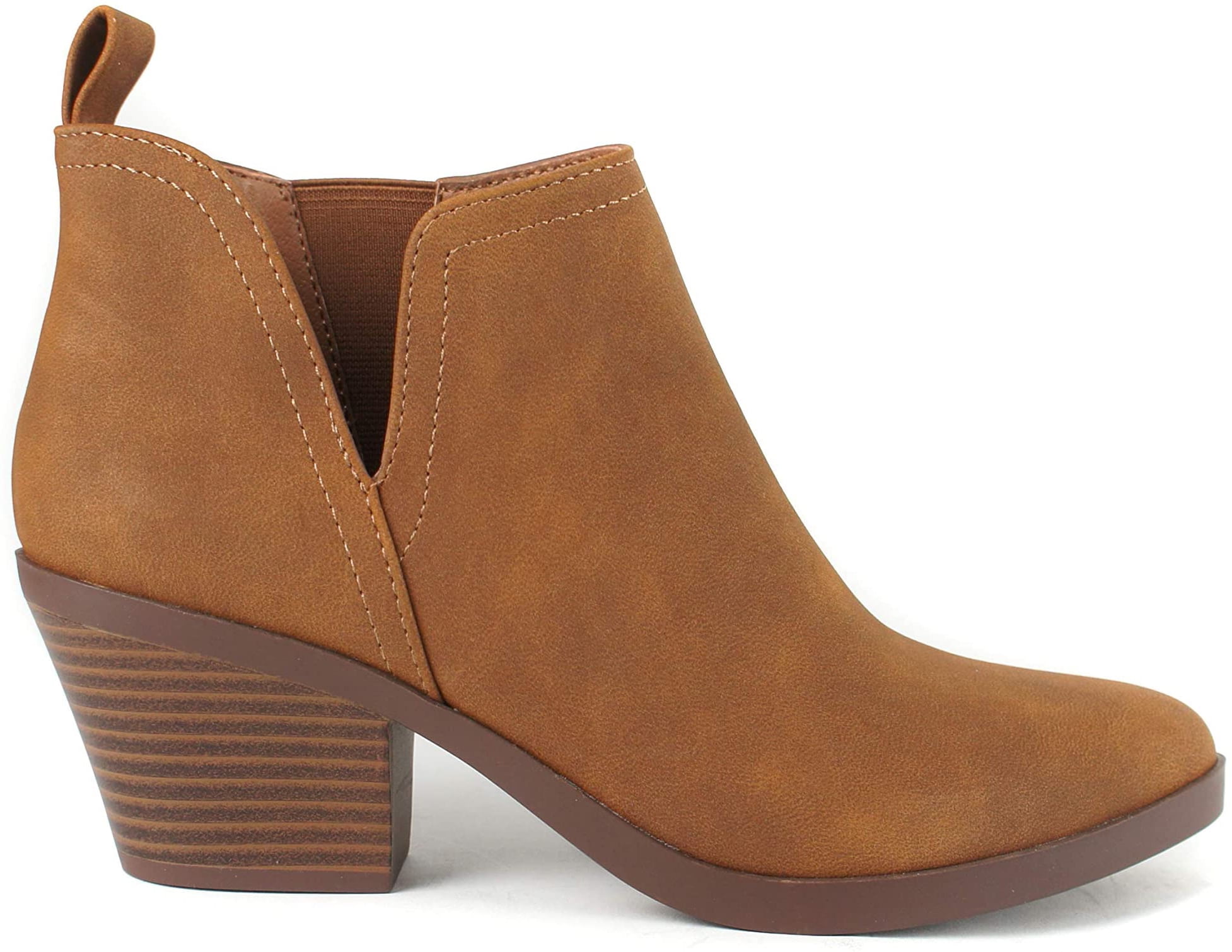 Soda Women Ankle Boots Slip On Booties V Cut Shaft Pointed Toe ARMORY-S ...