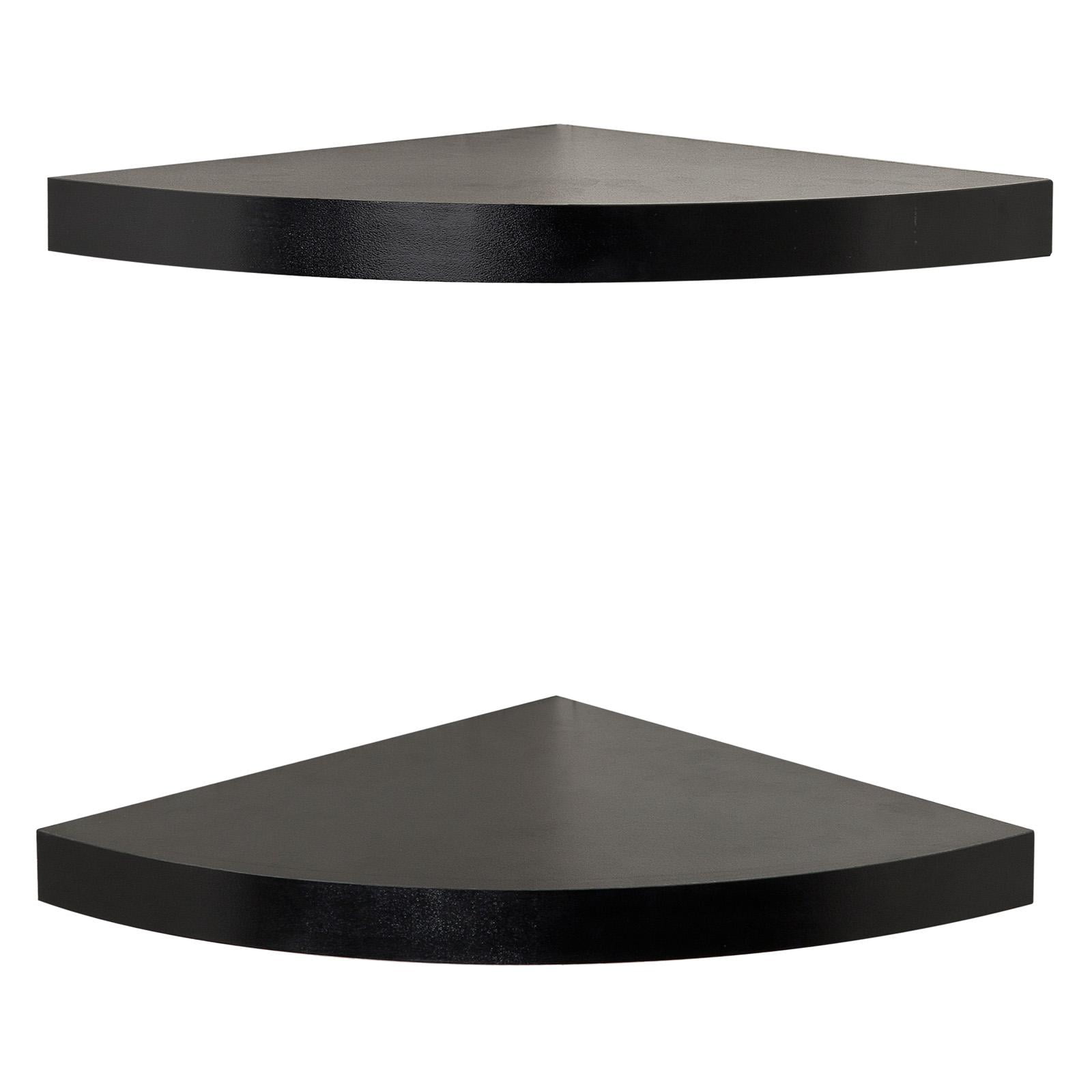 Danya B. Black Veneer Corner Radial Shelves (Set of 2) - Walmart.com