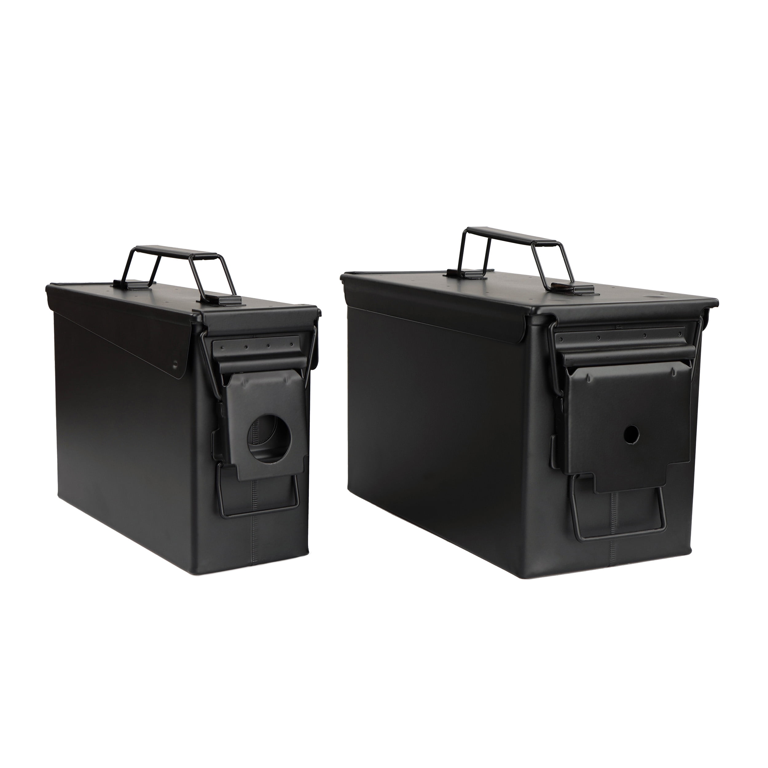 Tactical45 Metal Ammo Box Set - 30 and 50 Cal Black Ammo Storage ...